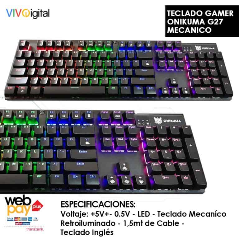 TECLADO GAMER MECANÍCO G27 ONIKUMA – www.vivodigital.cl