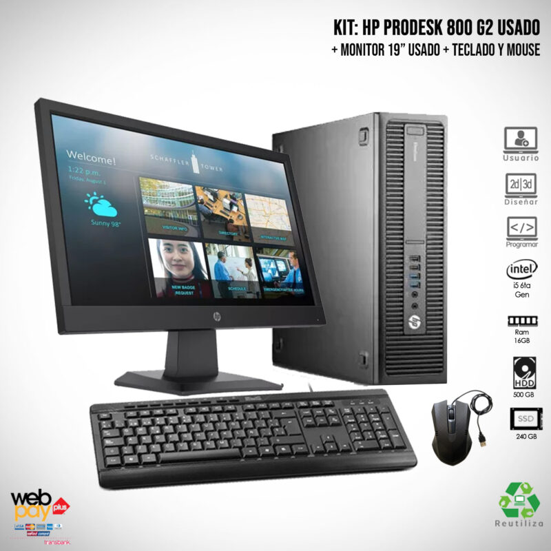 HP PRODESK 800 G2 USADO | Intel i5 6ta Generación | SSD