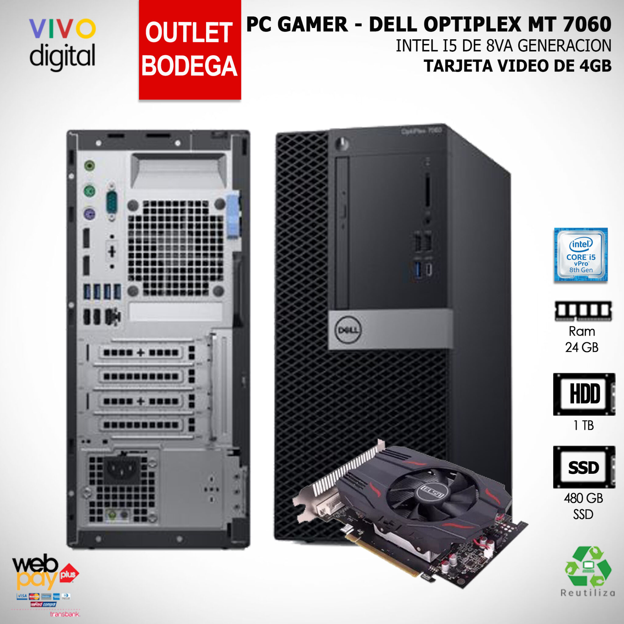 PC DELL OPTIPLEX 7060 MT - Intel® Core™ i5-8350u